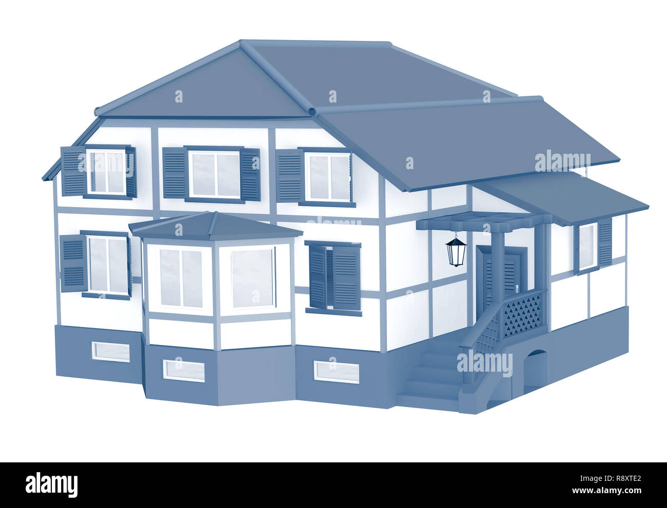 3d model of a house. Object over white Stock Photo - Alamy