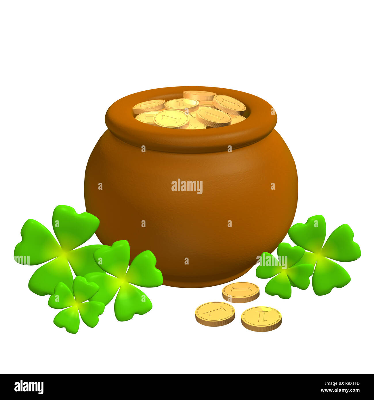 Clay pot filled with gold coins hi-res stock photography and images - Alamy