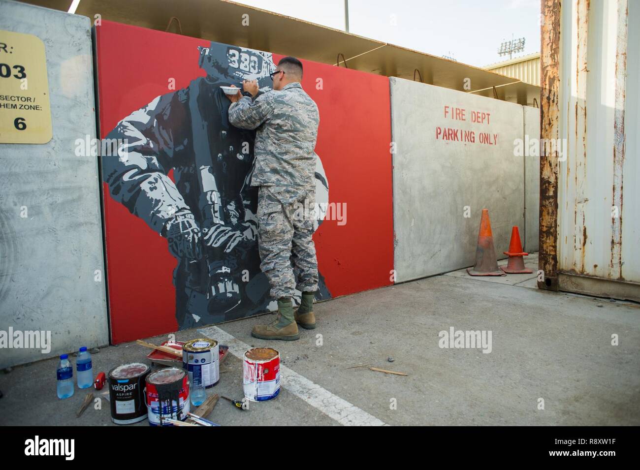 380th Expeditionary Civil Engineer Squadron fire fighter Staff Sgt ...