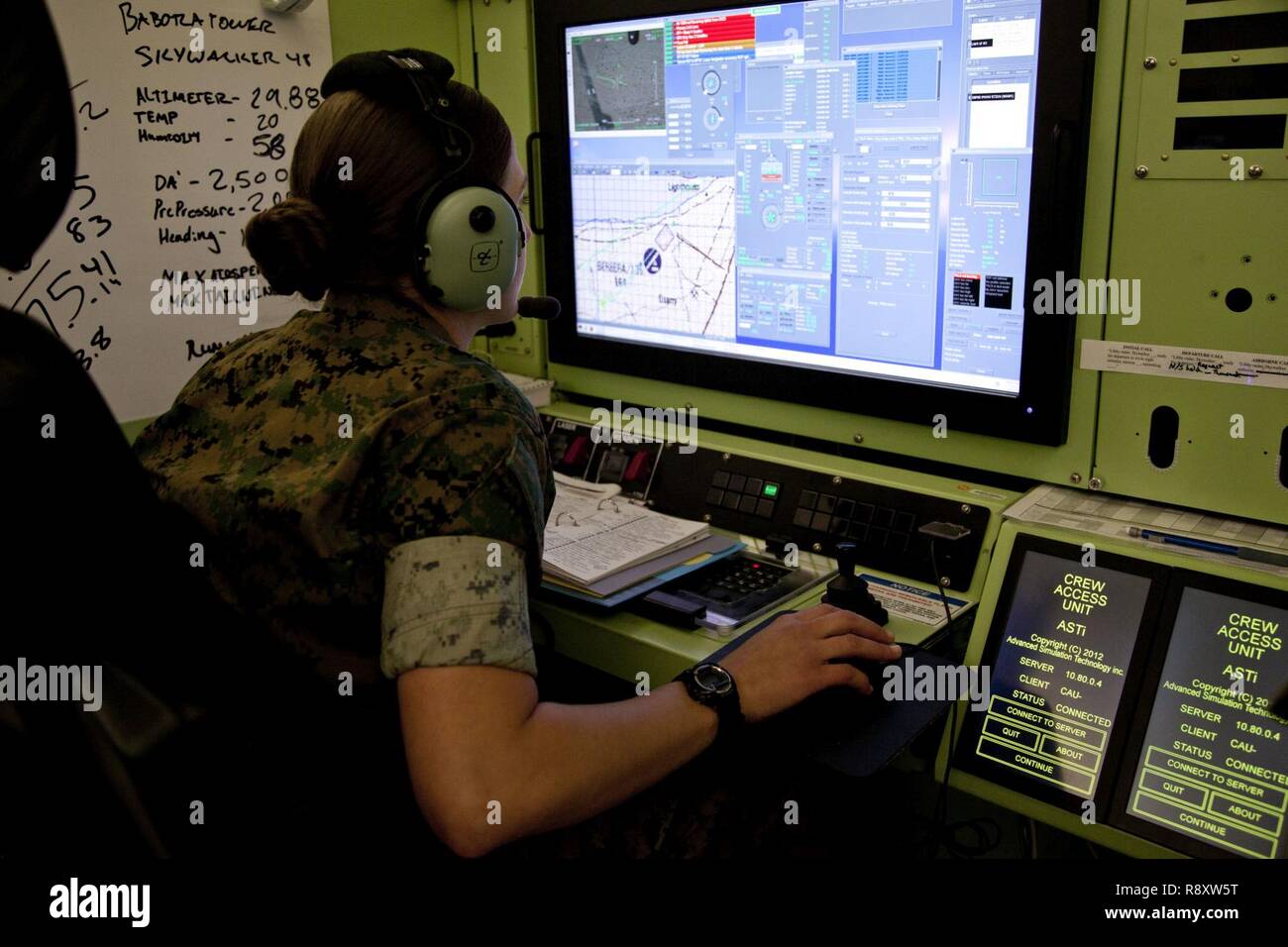A U.S. Marine assigned to the Unmanned Aerial System Operators Course ...