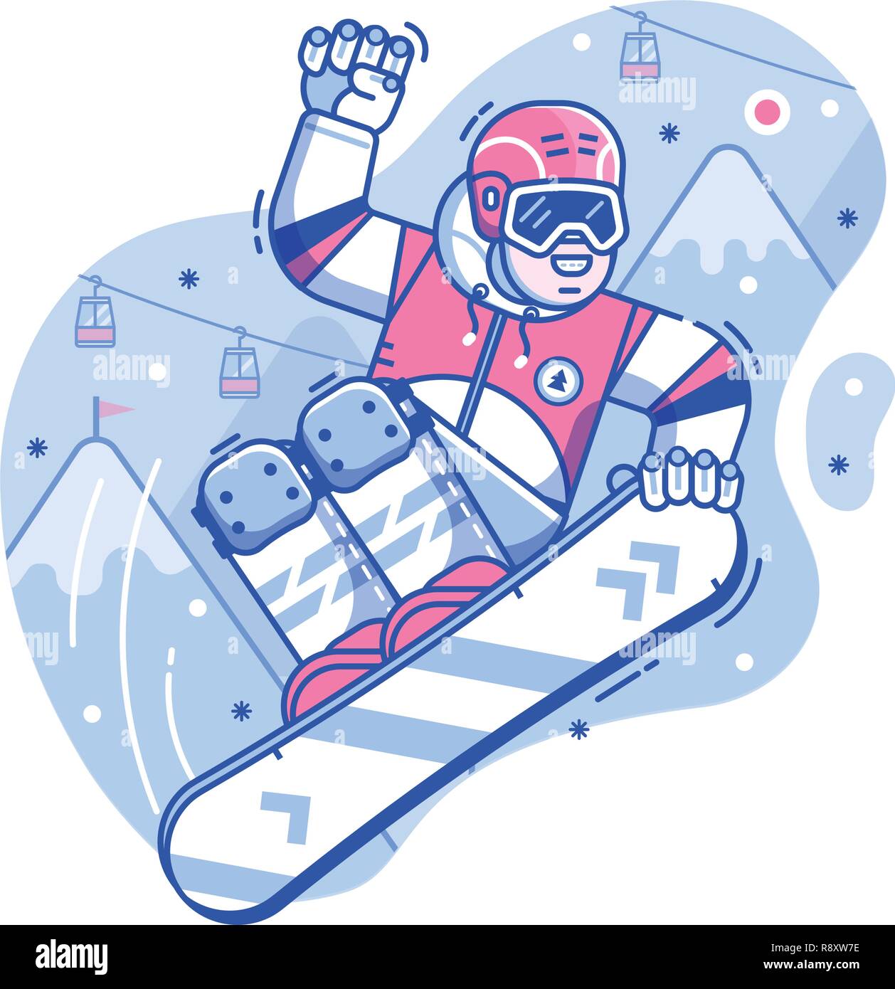 Snowboarder on extreme snowy Stock Vector Images - Alamy