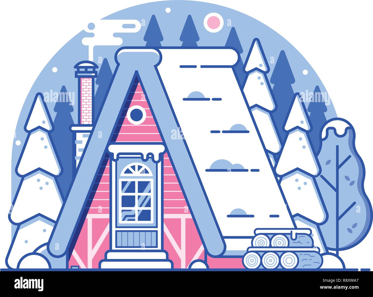 Wooden log house in Stock Vector Images - Alamy