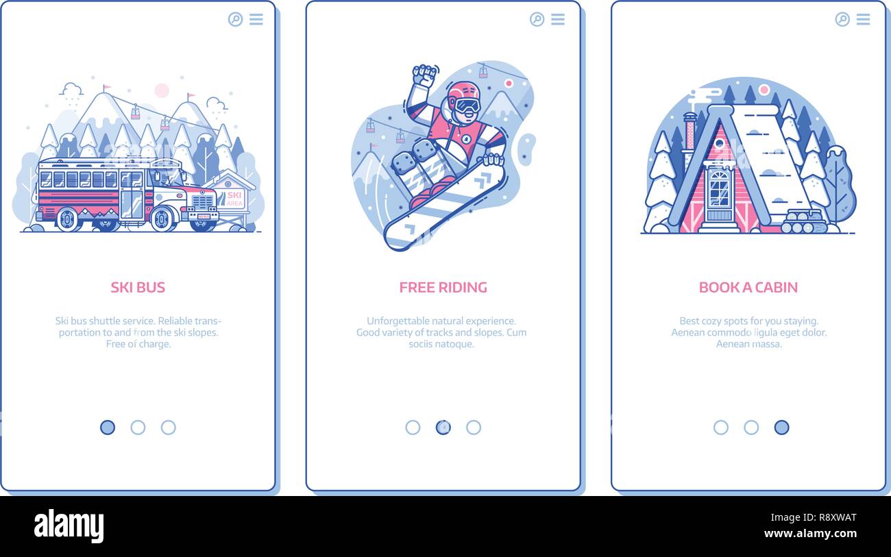 Winter Ski Resort Application Screens Stock Vector Image & Art - Alamy