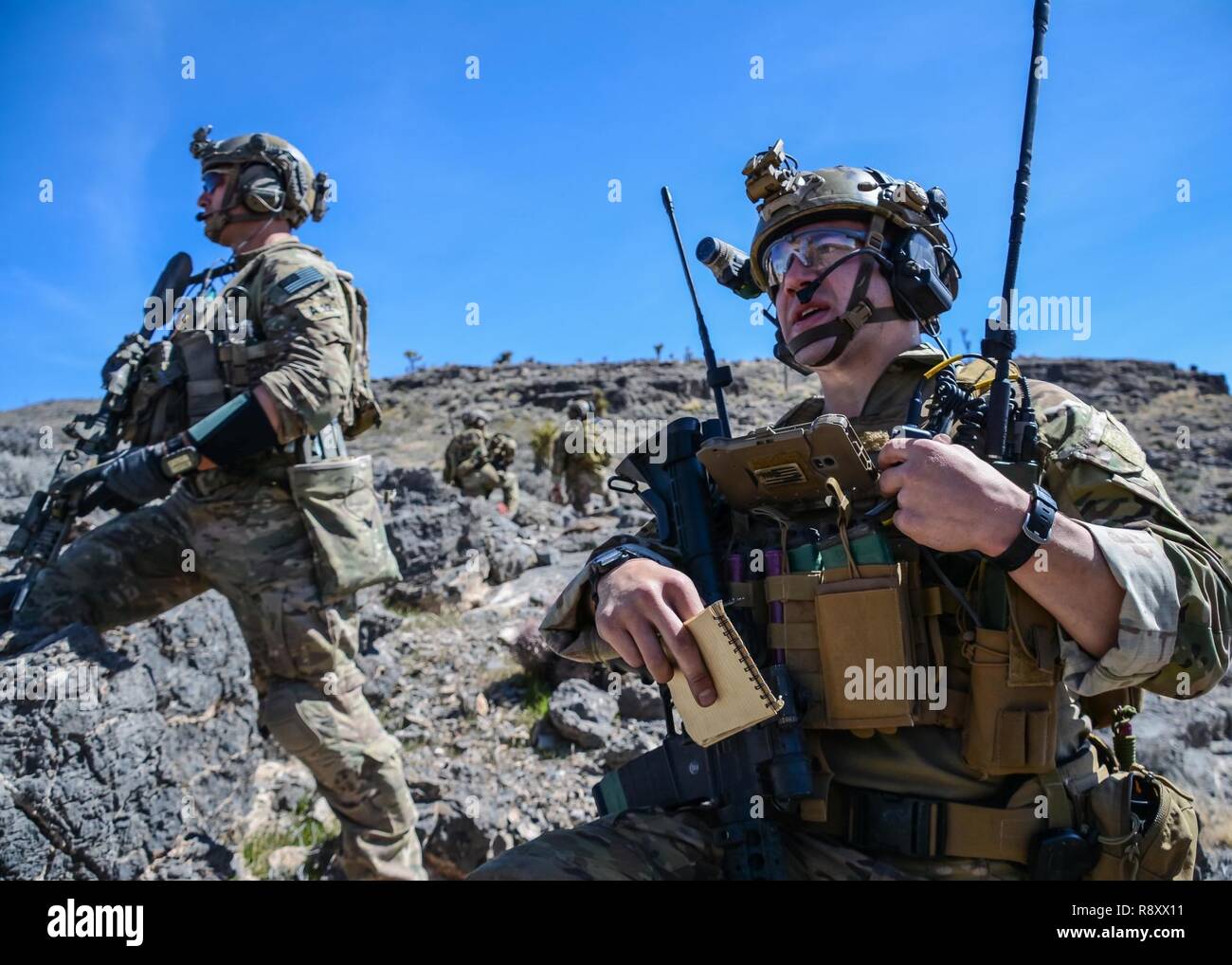 A U.S. Air Force Joint Terminal Attack Controller directs fire during a ...