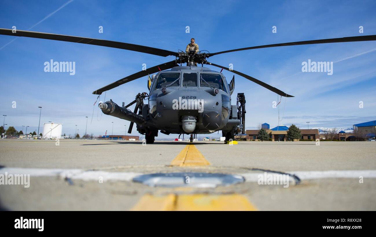 Master Sgt. Trevor Stevens, from the 943rd Rescue Group, examines the ...