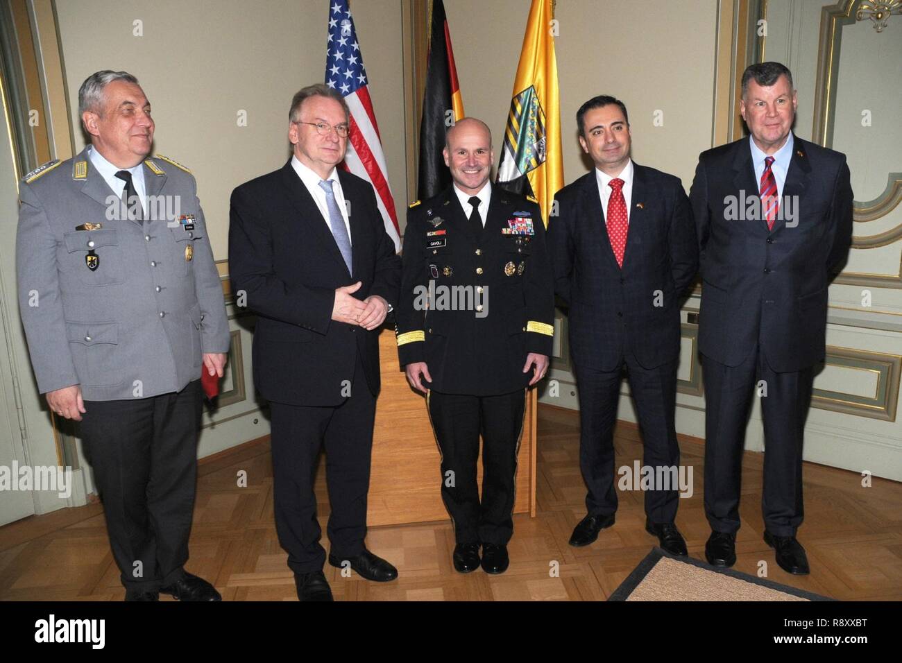 Landeskommando Commander Oberst Adrian, Minister President Rainer ...