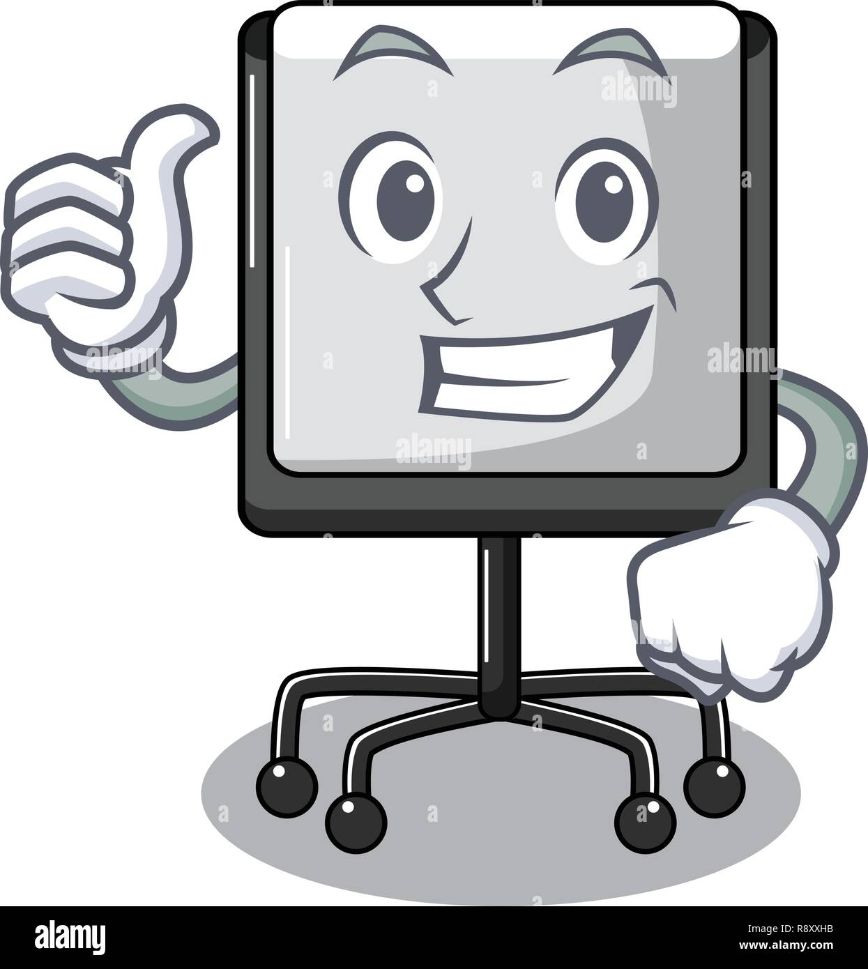 Thumbs up presentation board character in table blank Stock Vector ...