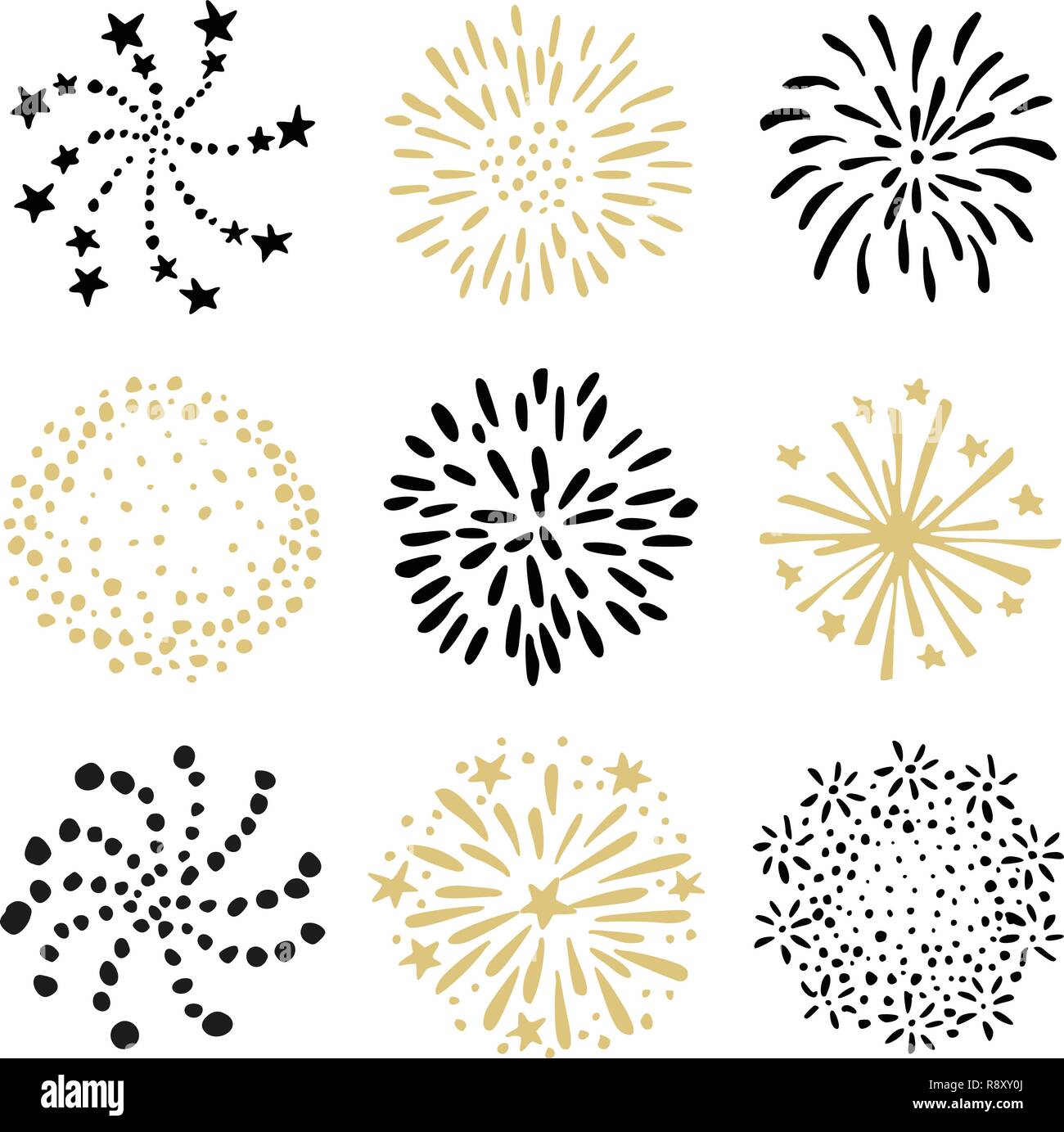 Fireworks Vector Black And White