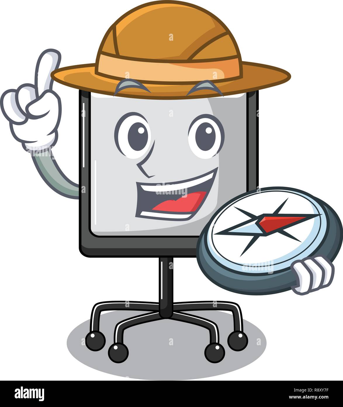 Explorer presentation board cartoon on the floor Stock Vector Image ...