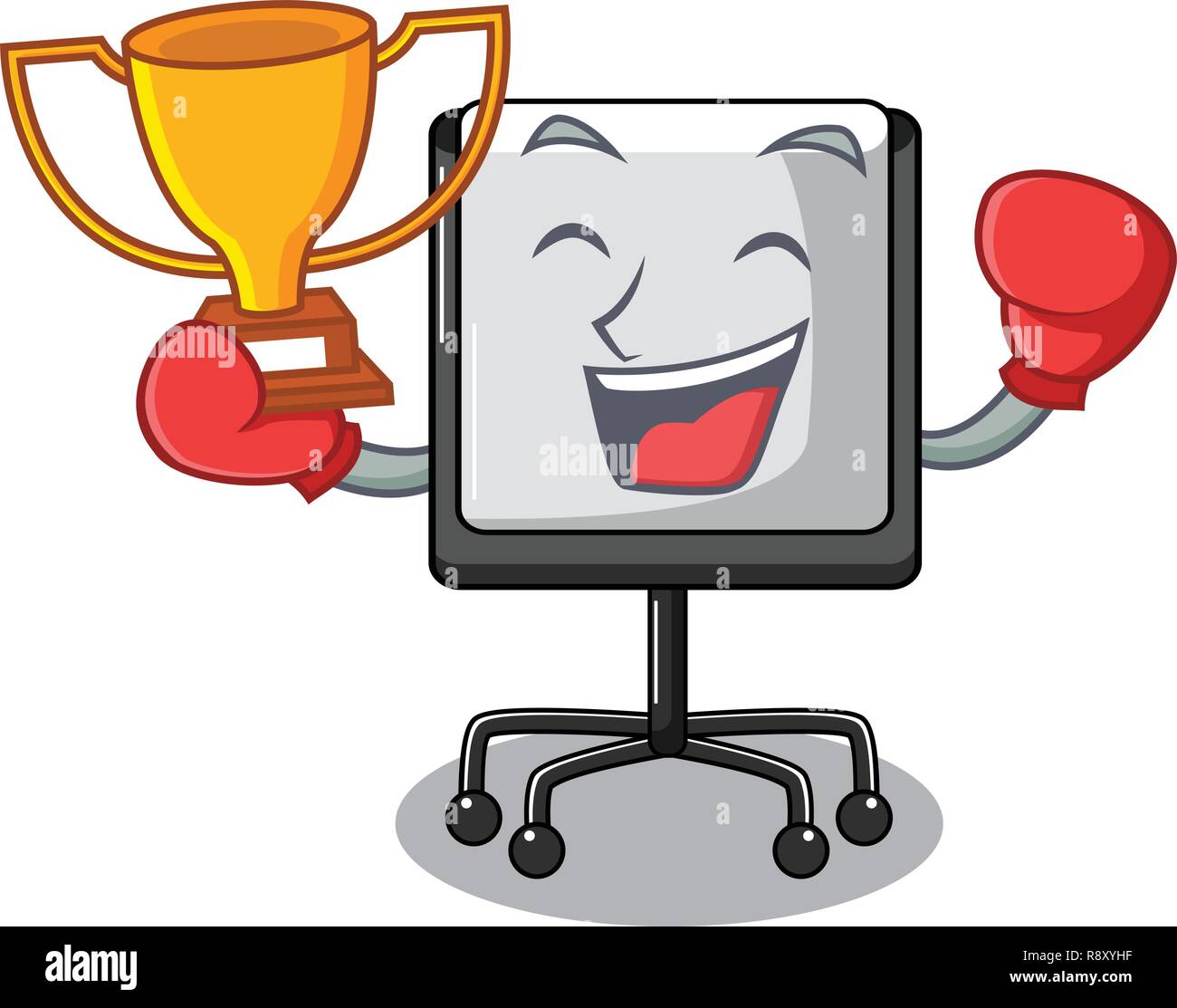 Boxing winner presentation board Isolated on a mascot Stock Vector ...
