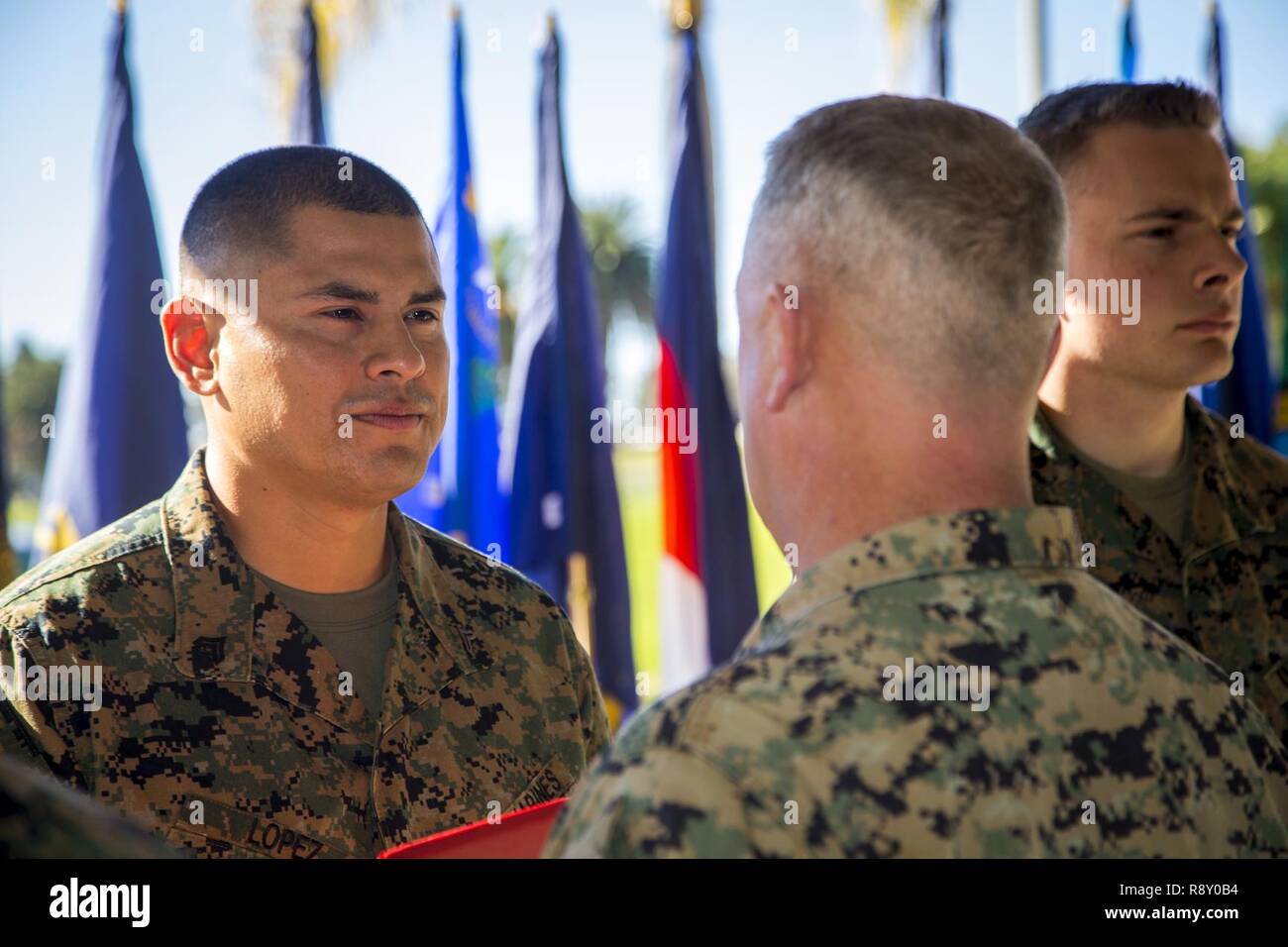 U.S. Marine Corps Cpl. Randal Lopez, left, air traffic controller ...