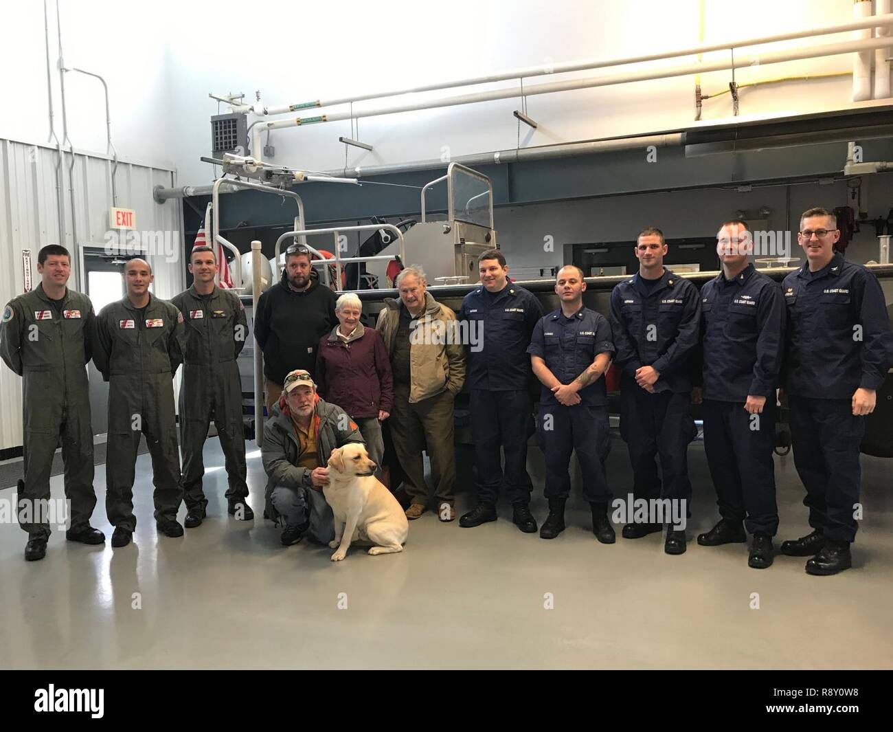 U.S. Coast Guard members reunited with crew members from the fishing ...