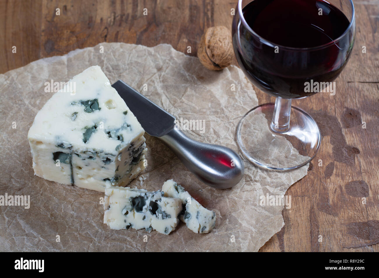 Roquefort, soft French cheese made from sheep milk on south of France ...