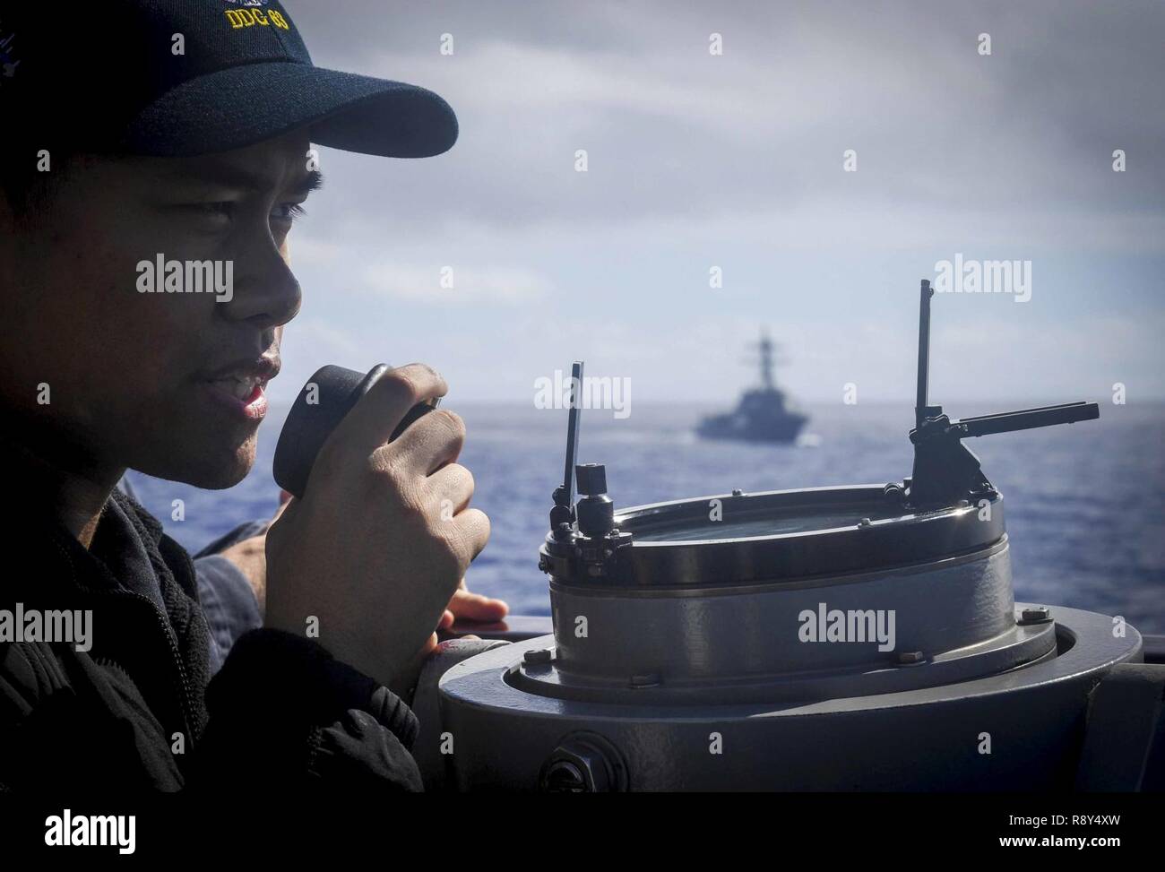WATERS SOUTH OF JAPAN (Feb. 27, 2017) Ensign Gian Dabu, the conning ...