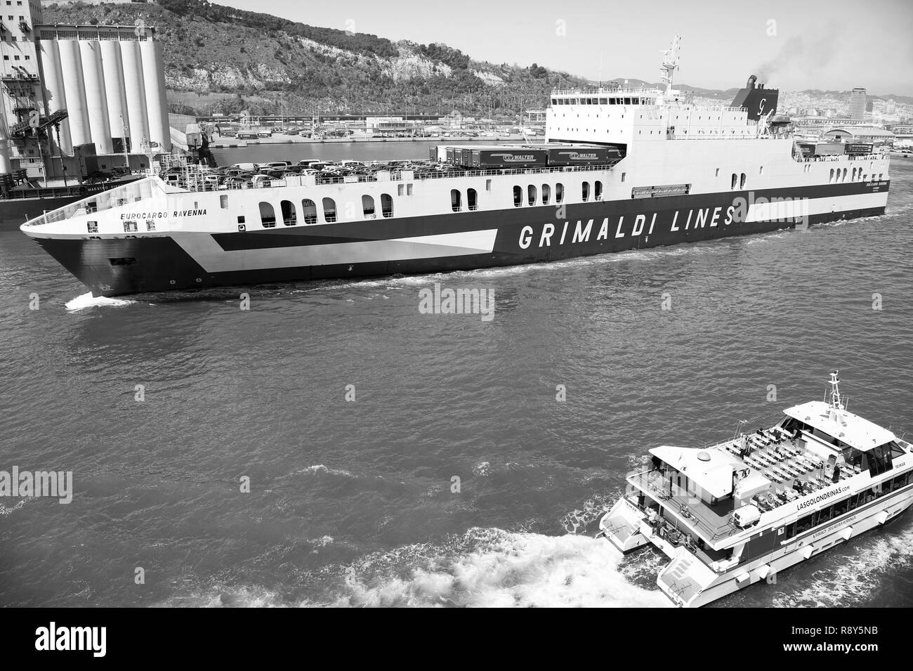 Grimaldi ferry Black and White Stock Photos & Images - Alamy