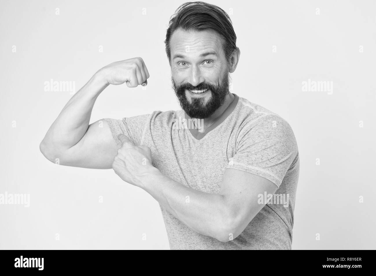 Mature caucasian muscular man Black and White Stock Photos & Images - Alamy