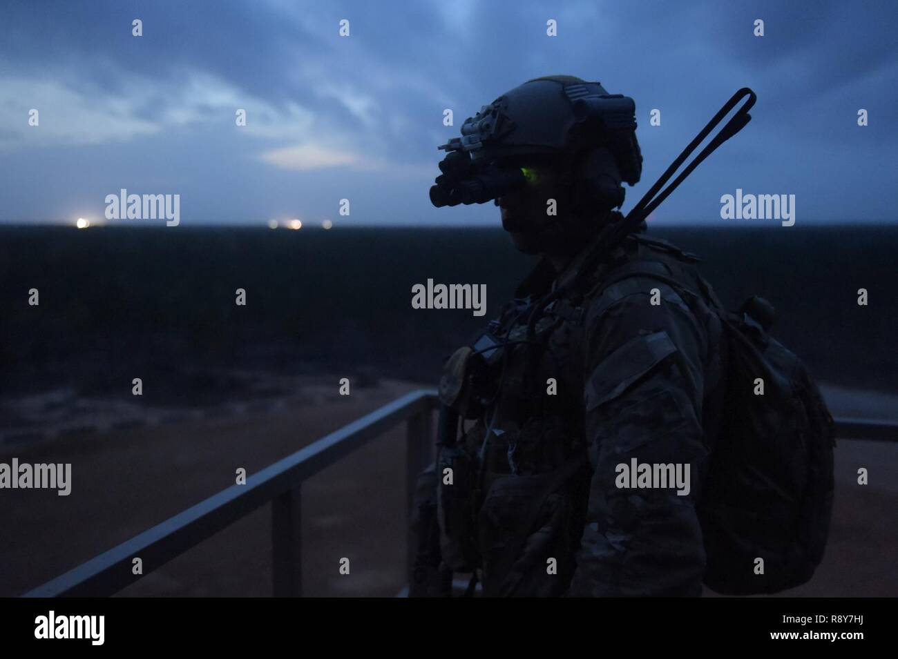 A U.S. Soldier assigned to the 7th Special Forces Group conducts urban ...