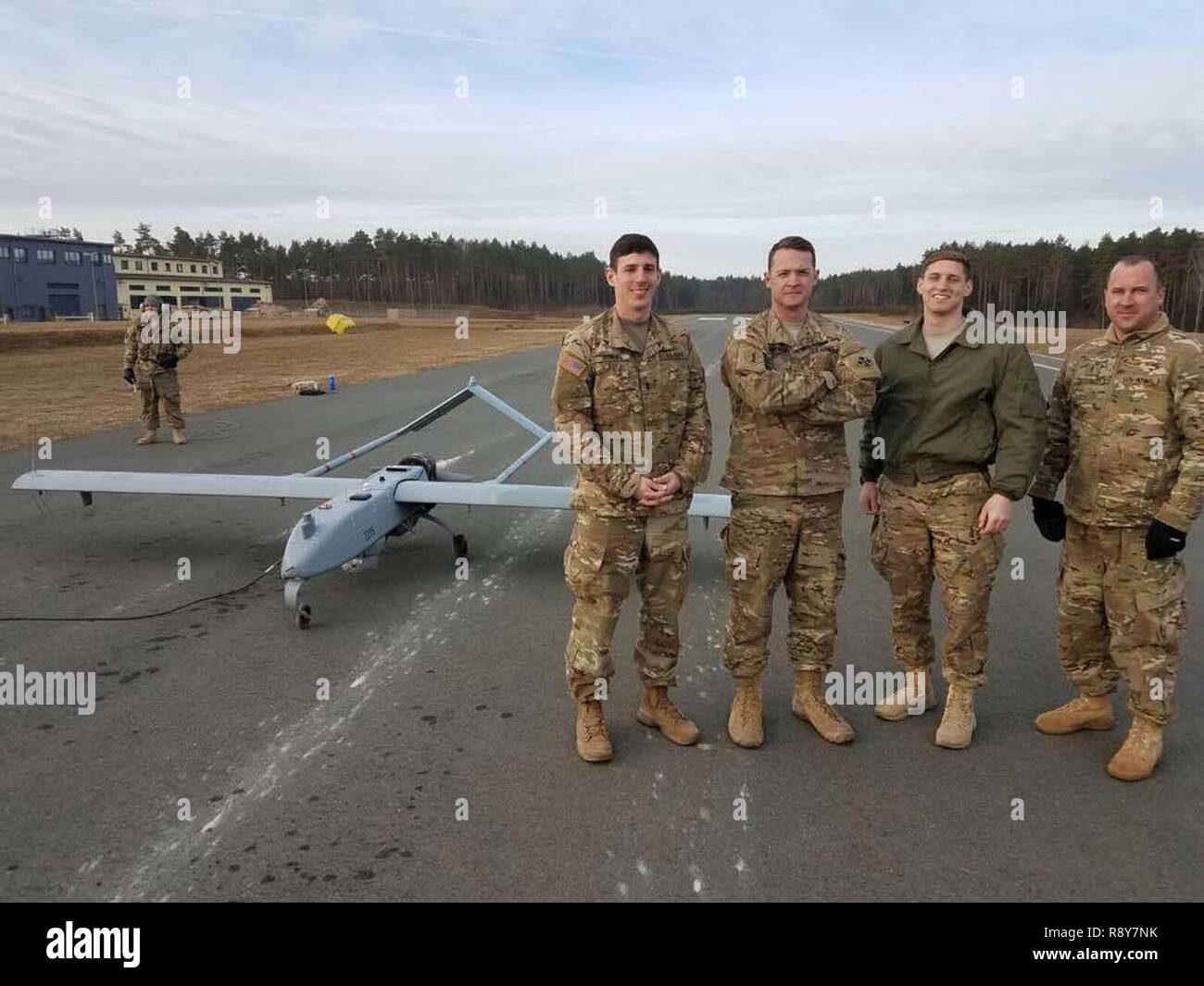 RQ-7B Shadow unmanned aerial system operators from Company D, 588th ...