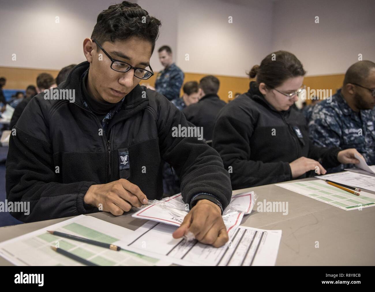 YOKOSUKA, Japan (March 9, 2017) Operations Specialist 3rd Class Luis ...
