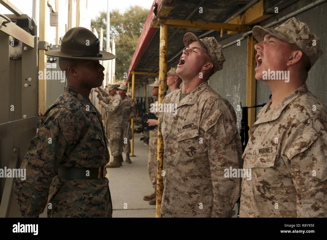 U.S. Marine Sgt. Jamel Munden a drill instructor with Platoon 2025 ...