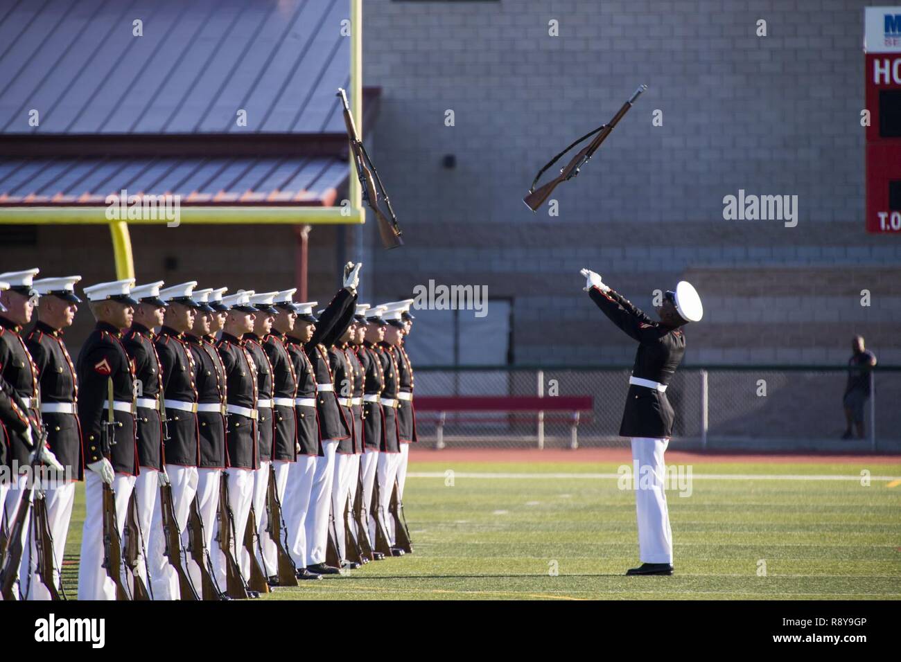 U.S. Marines with the United States Marine Corps Silent Drill Platoon ...
