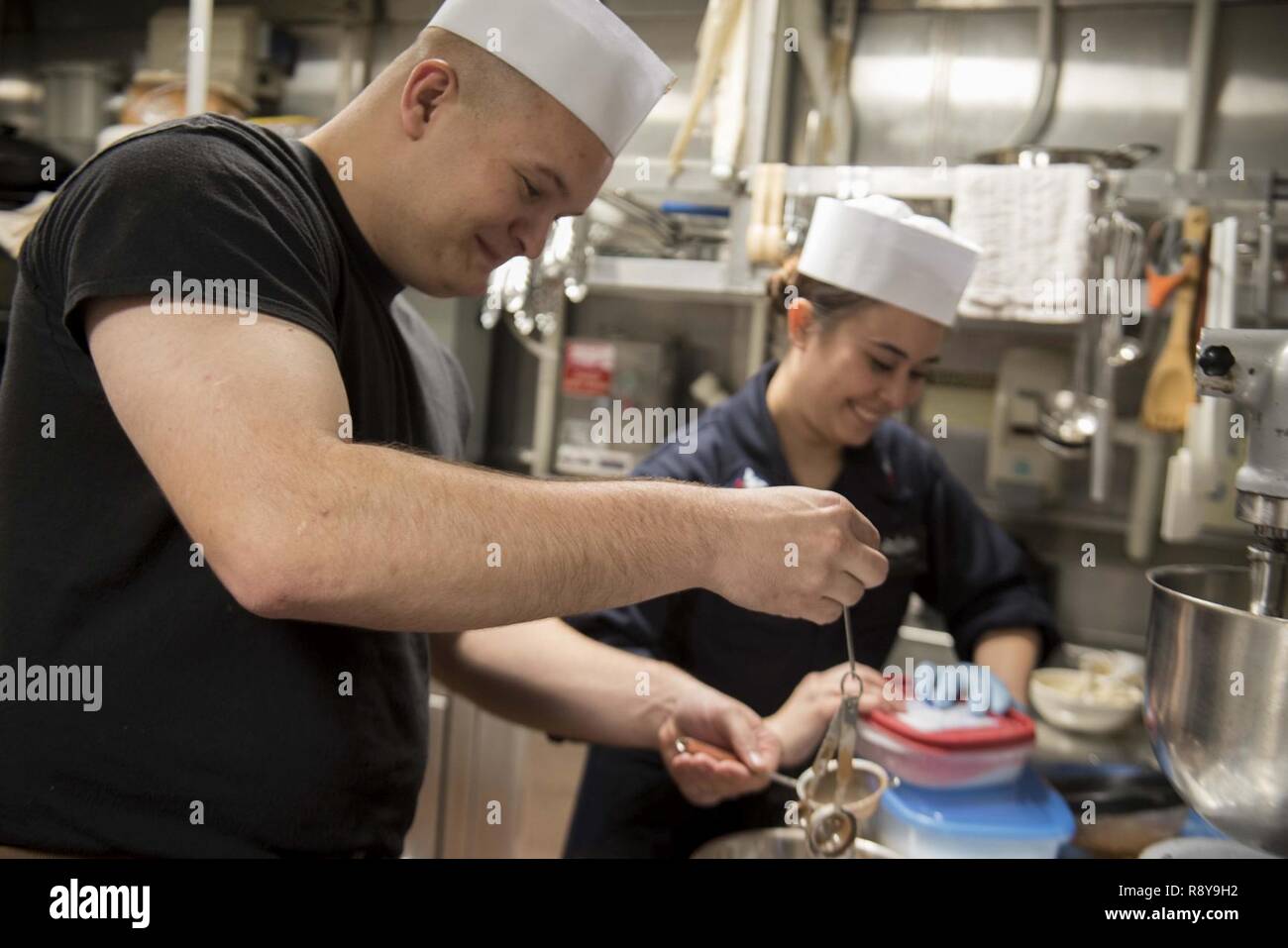 PHILIPPINE SEA (March 9, 2017) Cpl. Derek Saunders (left), from ...