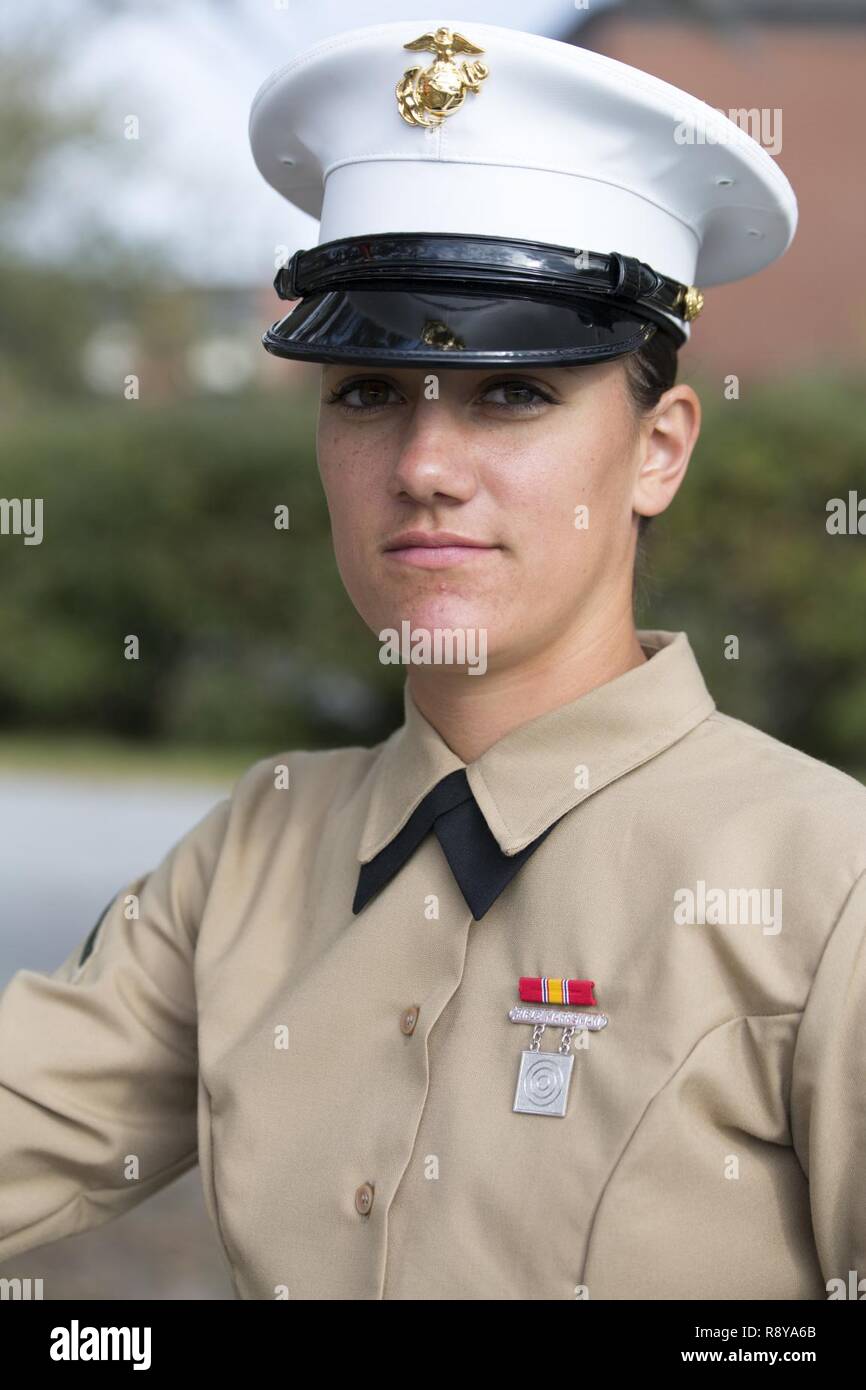 Pfc. Mackenzie A. Derosa, honor graduate for Platoon 4008, Papa Company ...