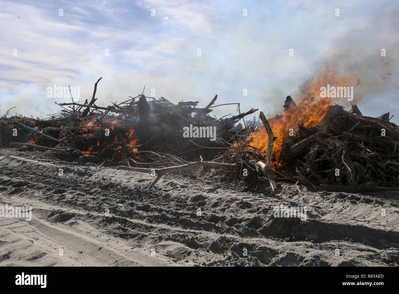 Firefighters from the Camp Pendleton Fire Department conduct a ...
