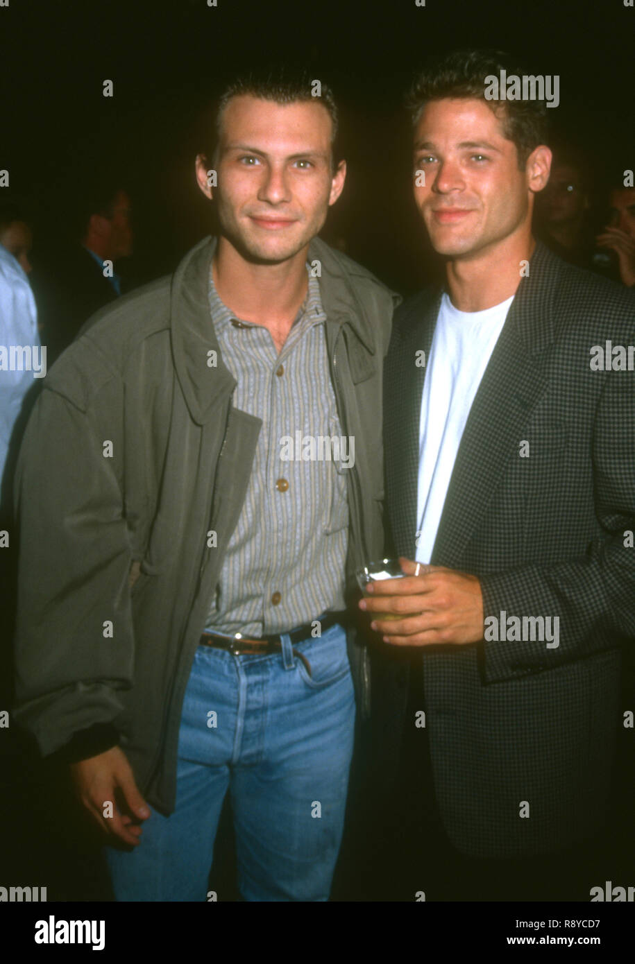 WEST HOLLYWOOD, CA - APRIL 29: Actor Christian Slater and guest attend ...