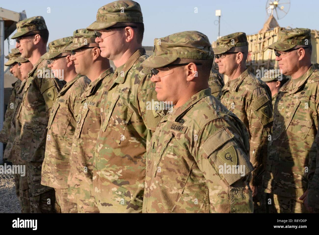 Members of the Army National Guard 38th Infantry Division form up ...
