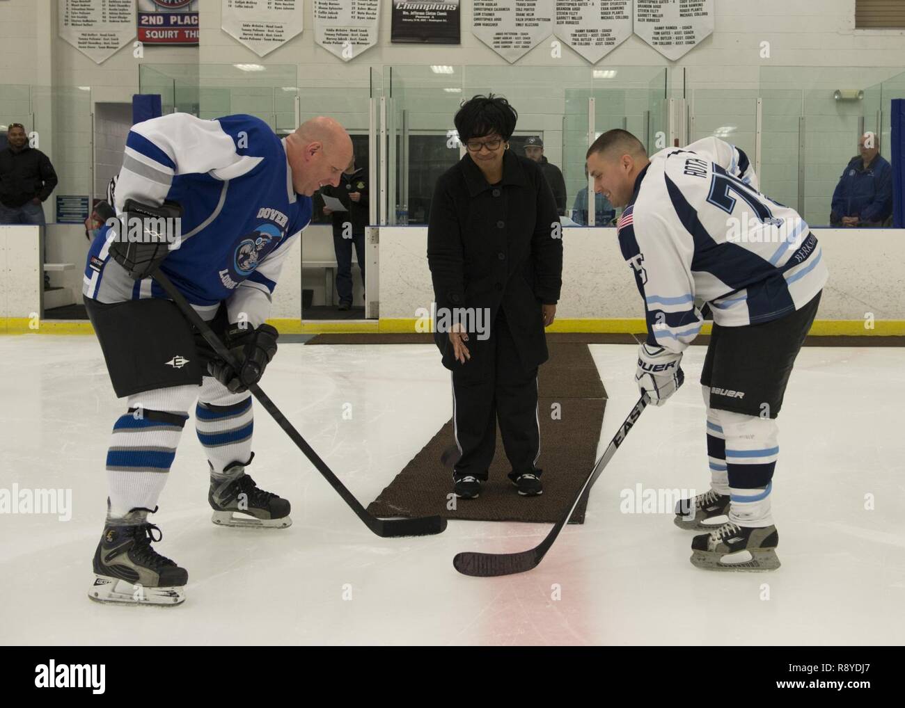 Saundra Floyd, widow of Lt. Steven Floyd, drops the ceremonial first ...