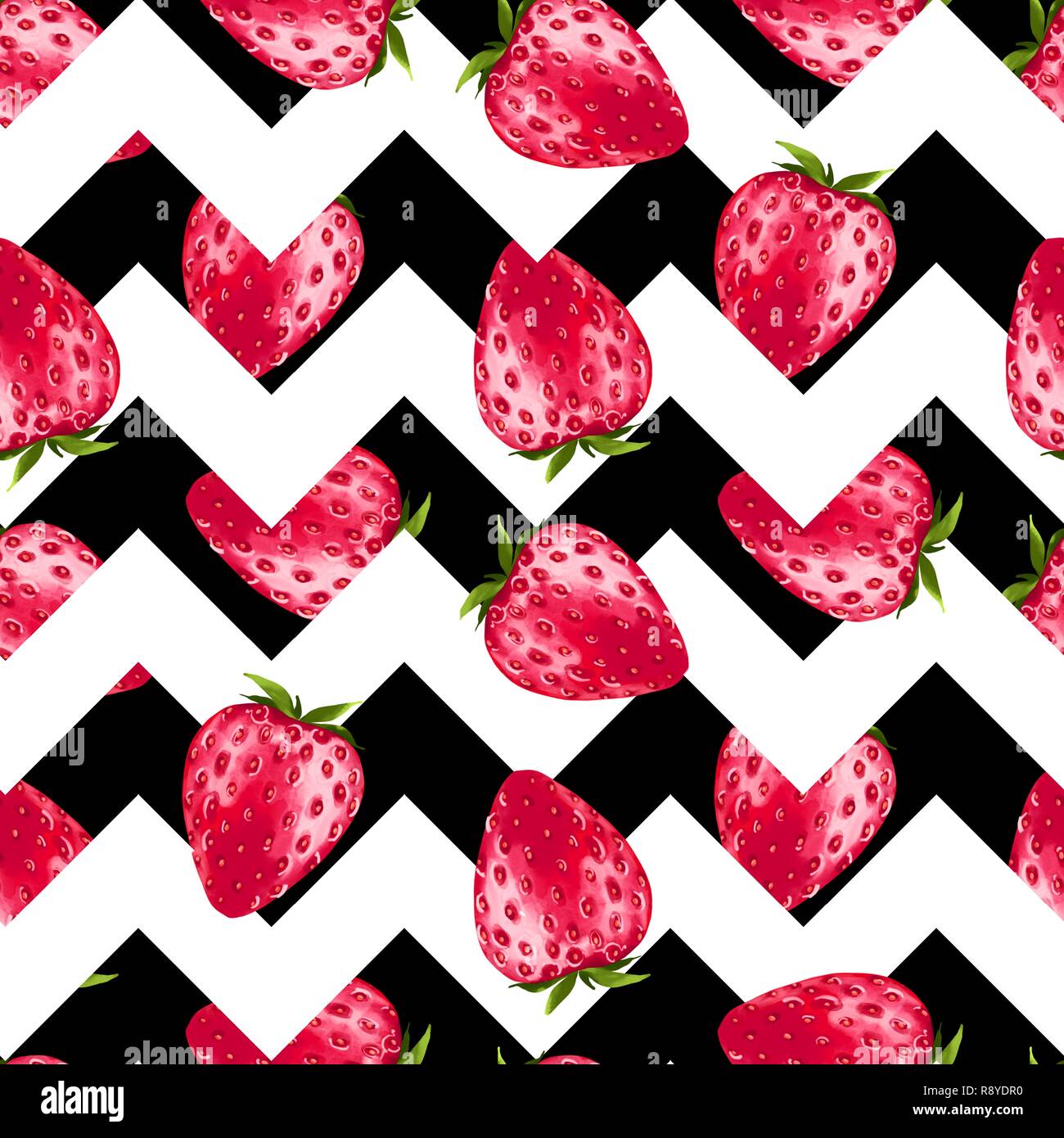 Strawberry. Seamless pattern Stock Photo - Alamy