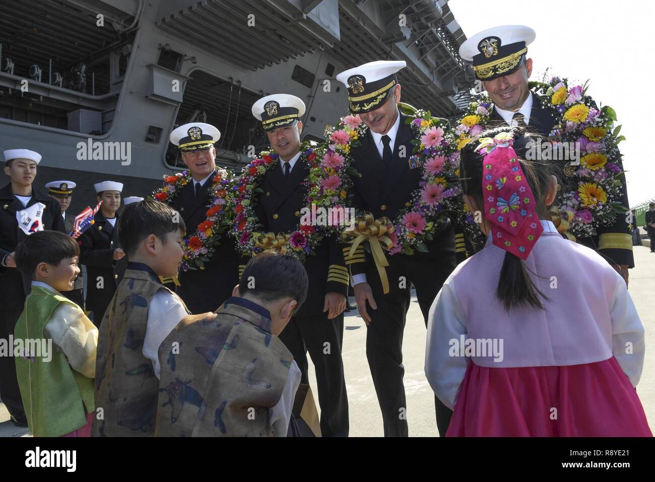 BUSAN, Republic of Korea (March 15, 2017) Rear Adm. Jim Kilby, right ...