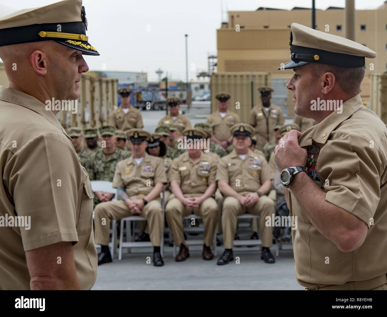Commander, Task Force (CTF) 56 Command Master Chief, Robert McCue ...