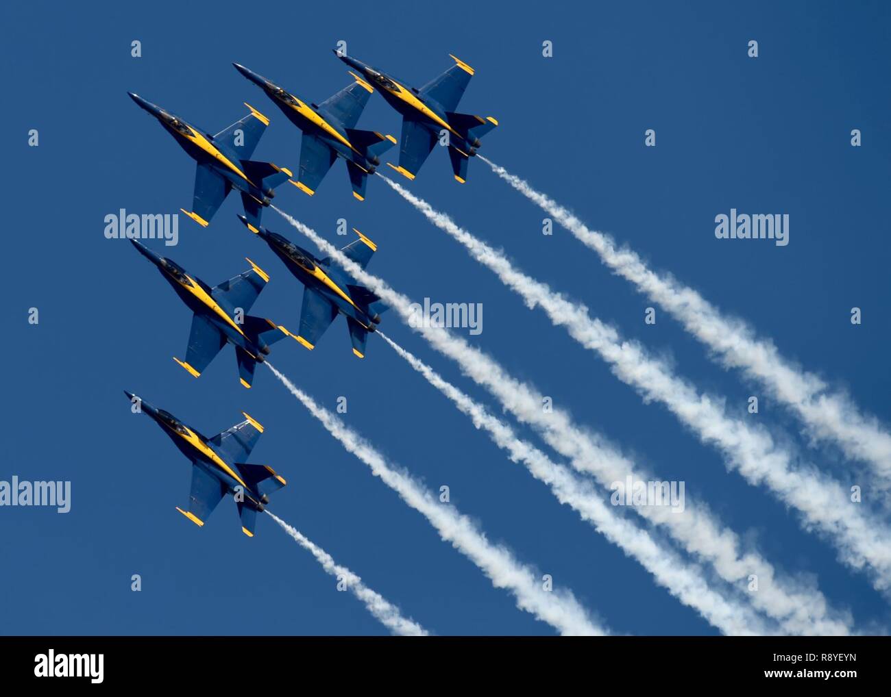 U.S. Navy Blue Angels fly in formation over Naval Air Facility El ...