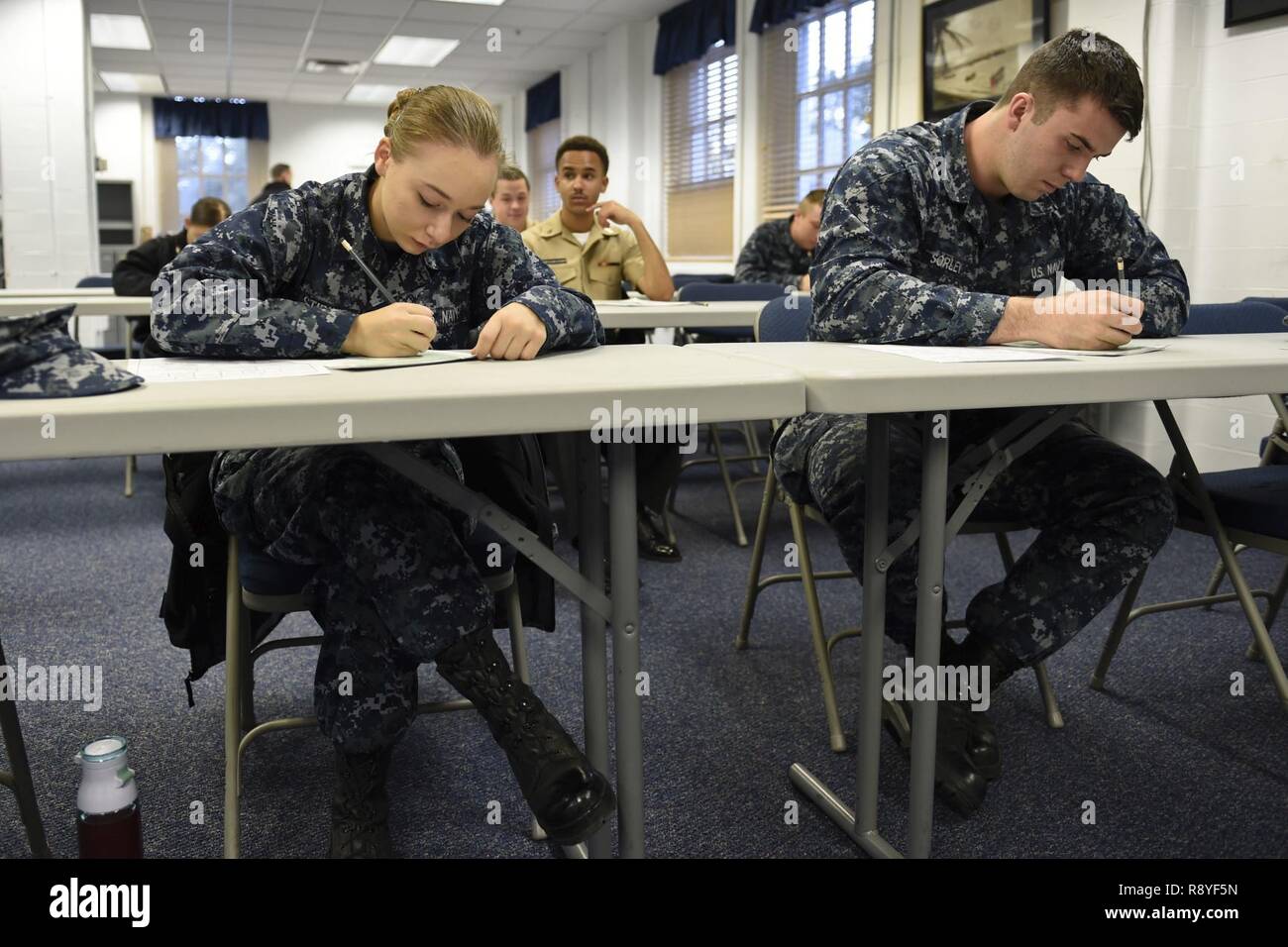 PENSACOLA, Fla. (March 16, 2017) Sailors take the navywide E-4 ...