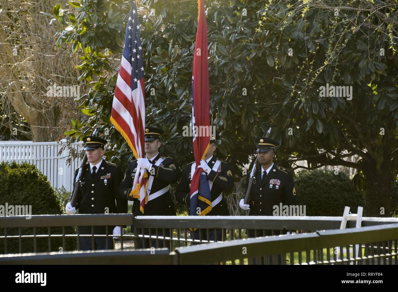 Members of the Tennessee Army National Guard color guard team Stock ...