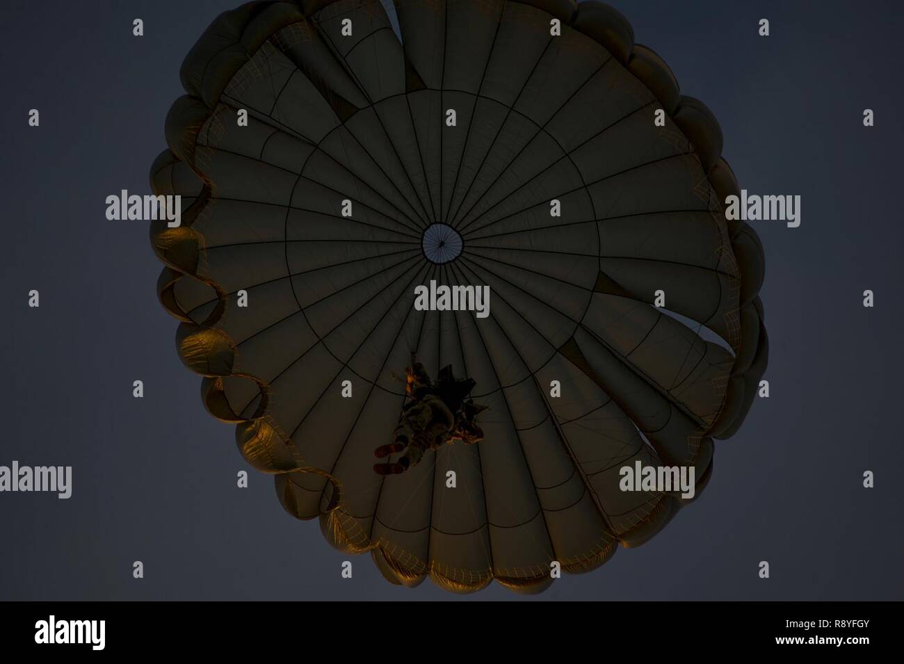 A Soldier from the 3rd Special Forces Group, Ft. Bragg, N.C.,descends ...