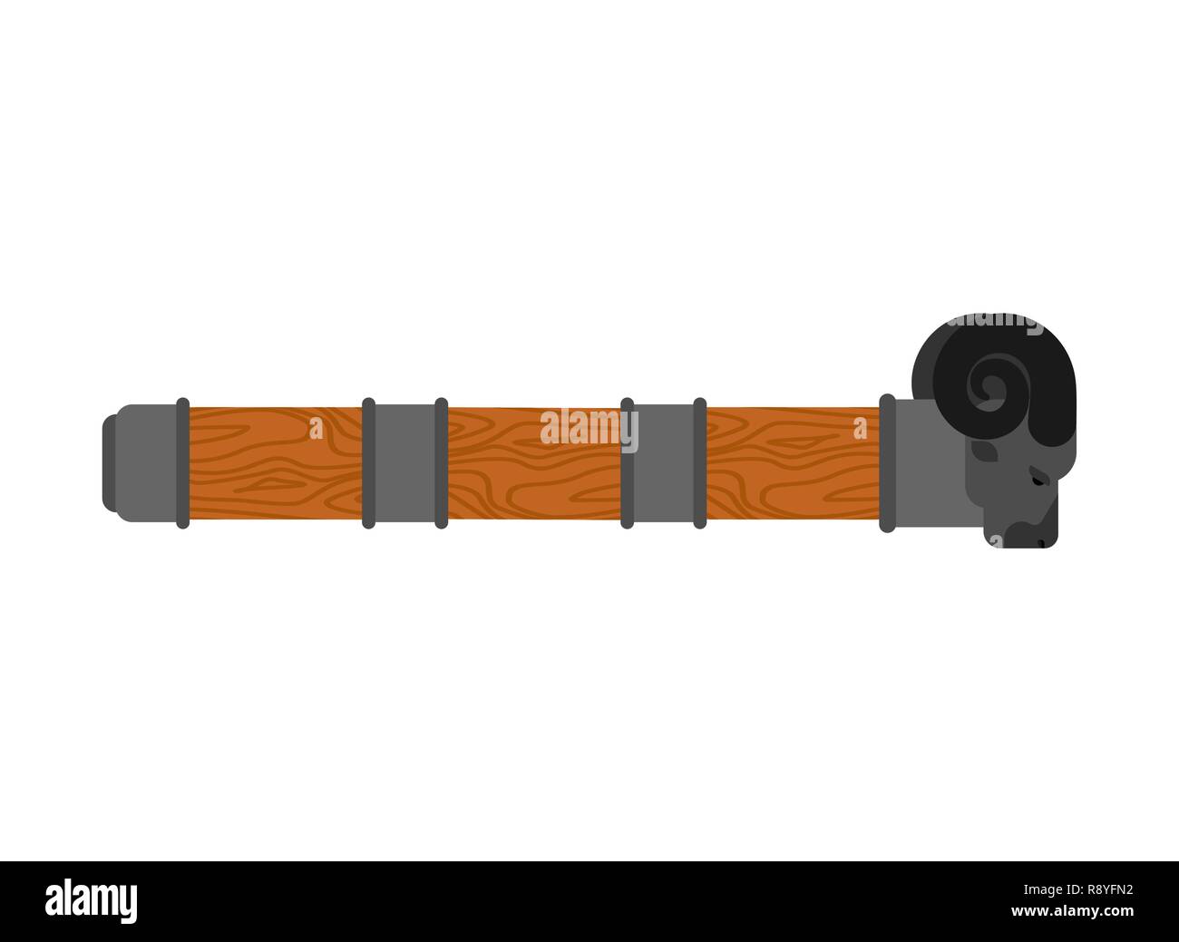 Battering ram isolated. Wall Mounted machine. Roma siege weapon Stock ...