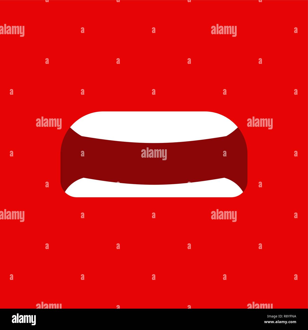 Angry mouth isolated. Teeth grin scary. Vector illustration Stock ...