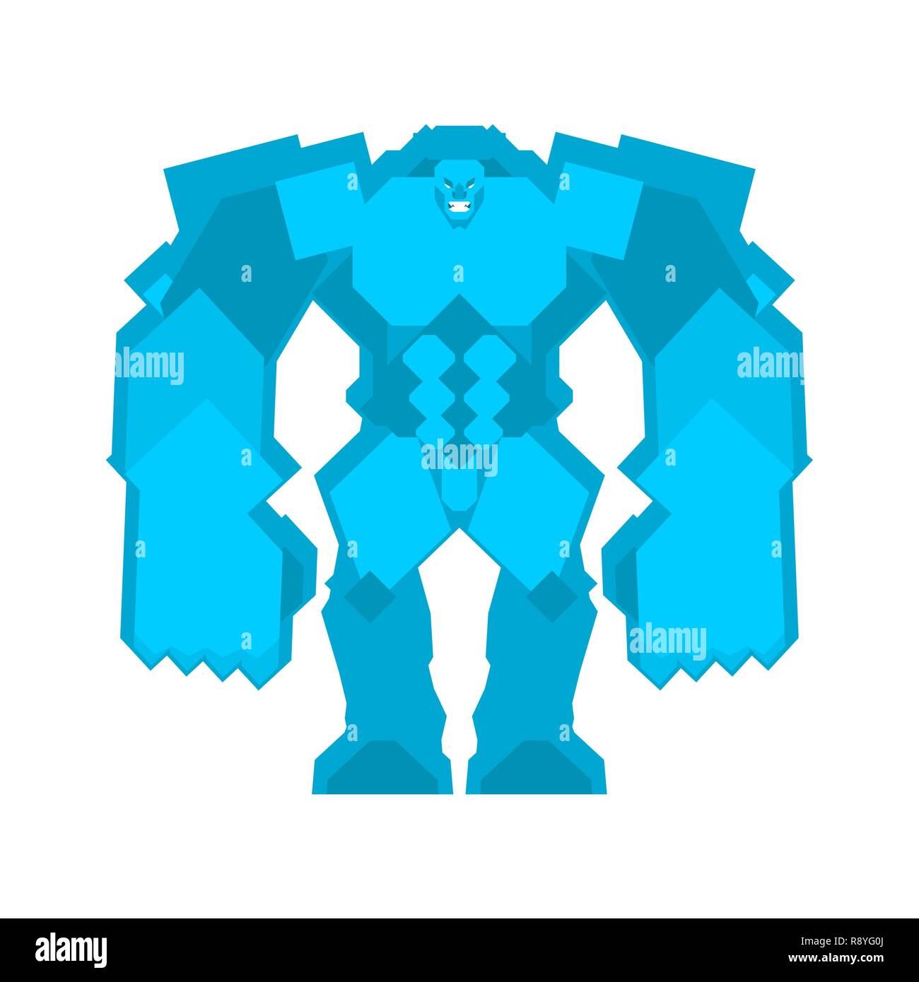 Golem Ice isolated. Fantastic Magic Big Monster Stock Vector Image ...