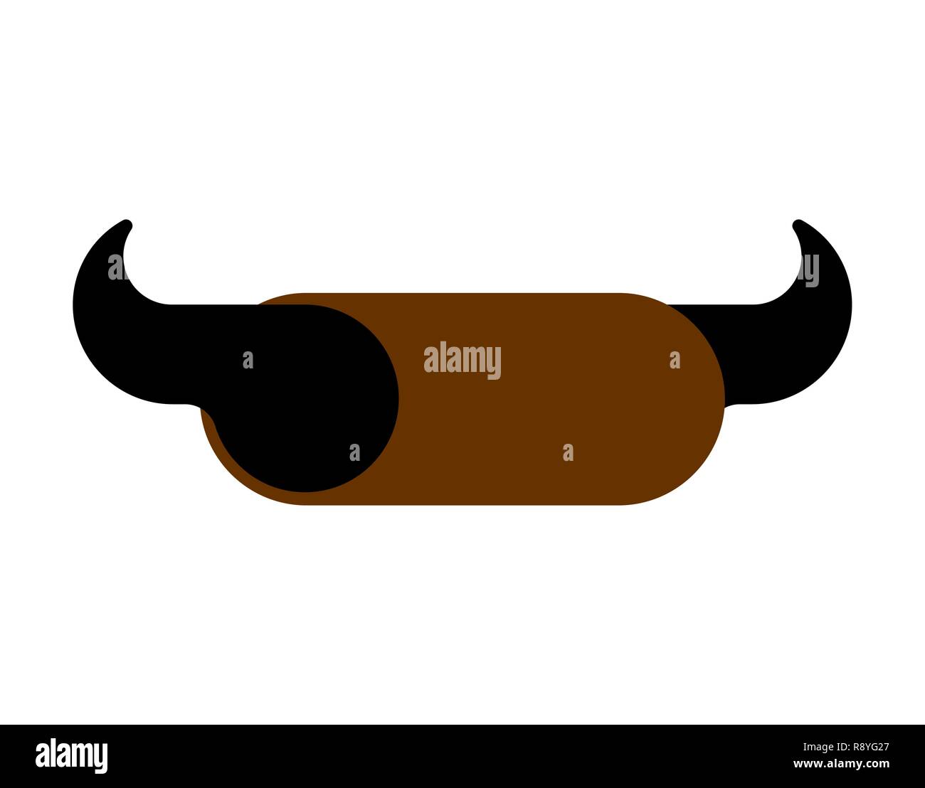 Bull horn isolated, buffalo, beef horn decoration Stock Vector Image ...