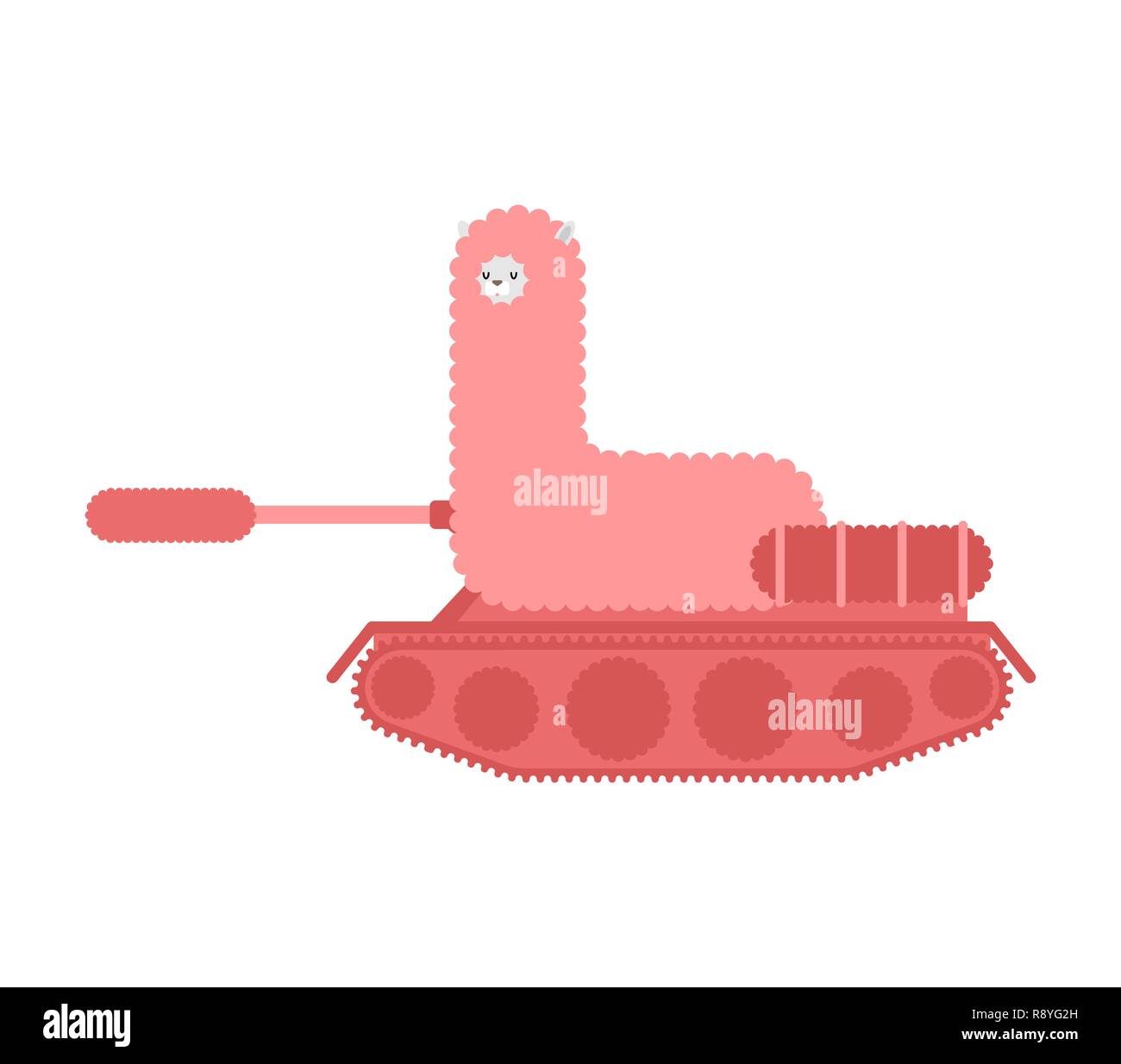 Military llama alpaca tank. Cute fluffy war machine Stock Vector Image ...