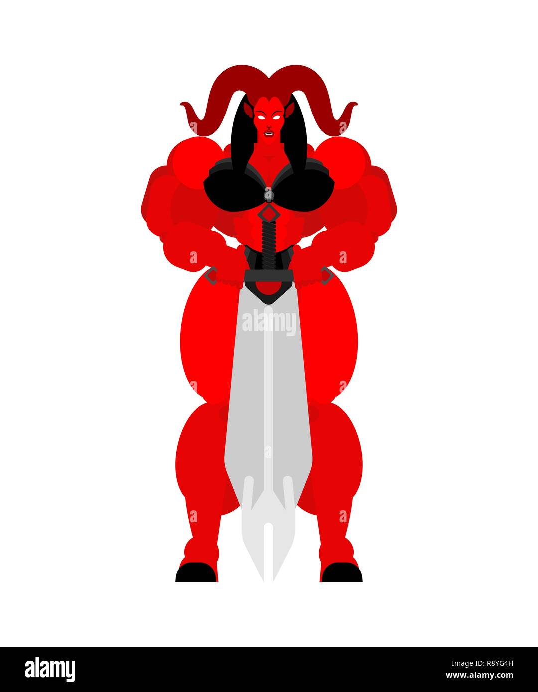 Female demon Warrior. Strong Woman devil. berserk Succubus red. lady satan. Hell warriors ...