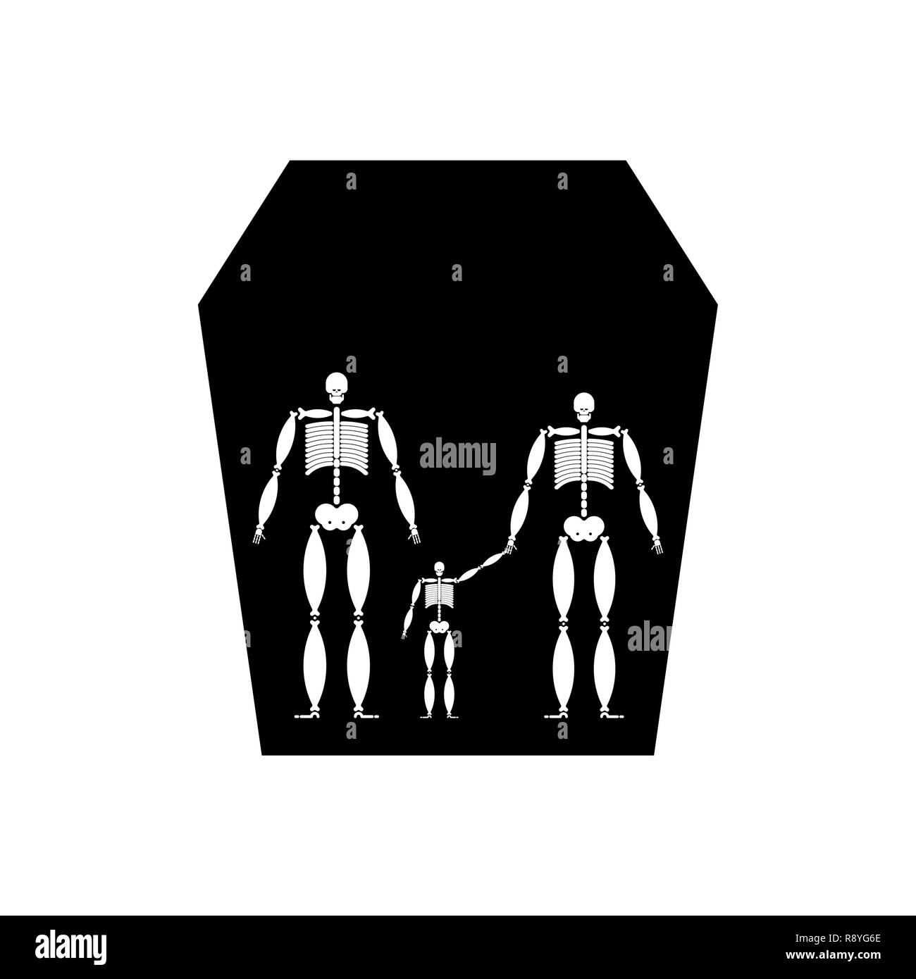 Family skeleton in house. Dead family. Vector illustration Stock Vector ...