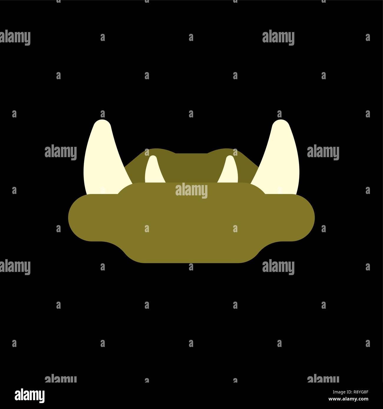 Ogre Lips with fangs isolated. Green goblin Mouth Stock Vector Image ...
