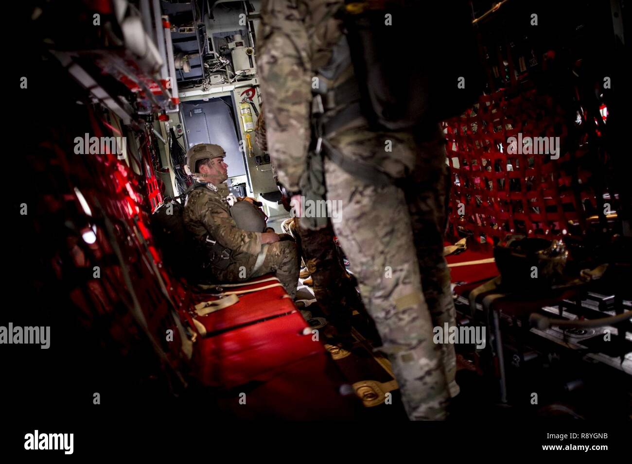 Soldiers from the 3rd Special Forces Group, Ft. Bragg, N.C., board a MC ...