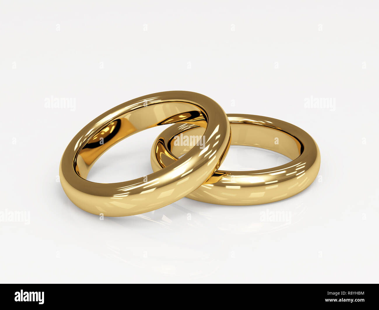 Two wedding rings laying on hi-res stock photography and images - Alamy