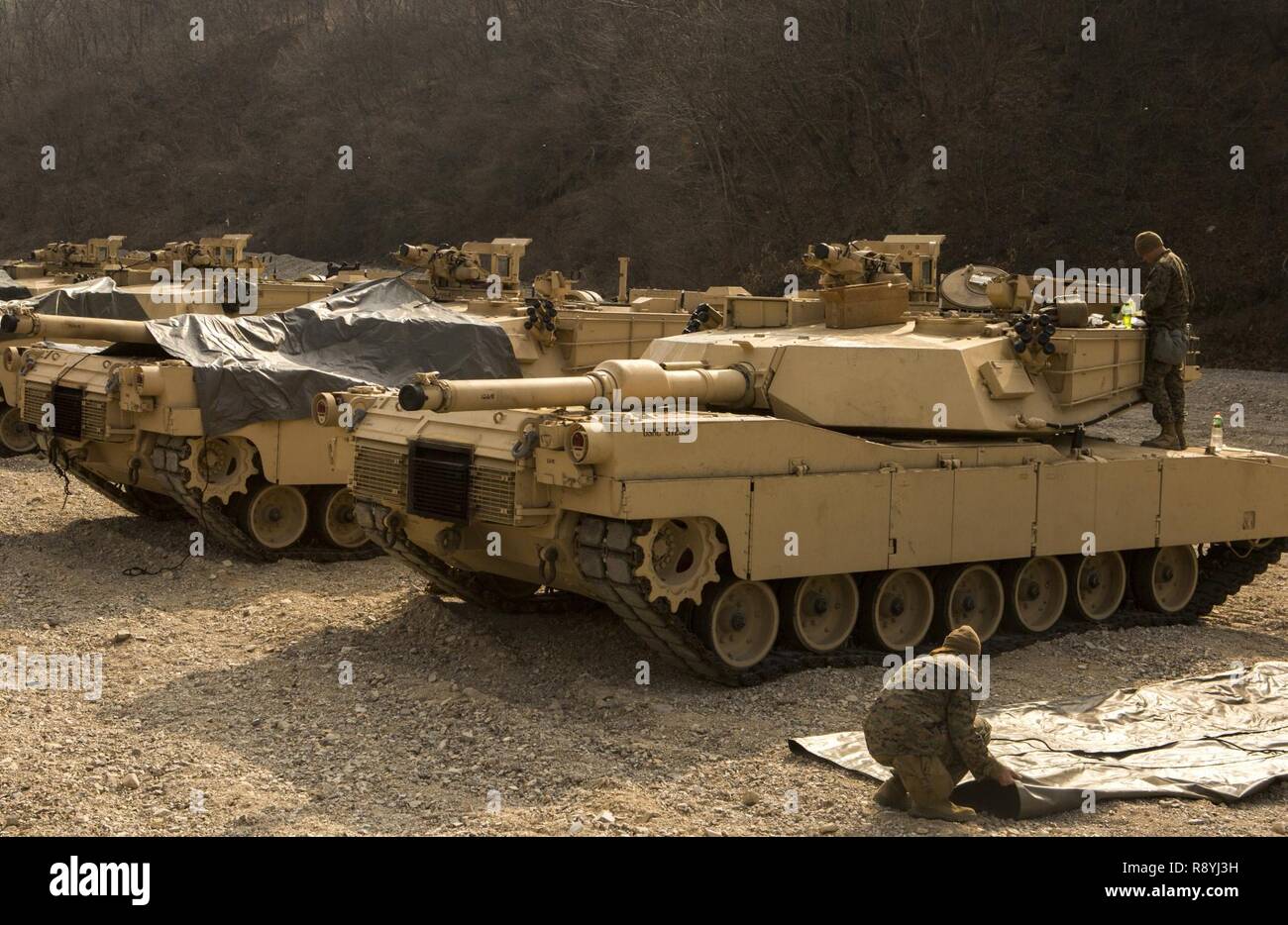 U.S. Marines with Corps Fox Company, 4th Tank Battalion, 4th Marine ...