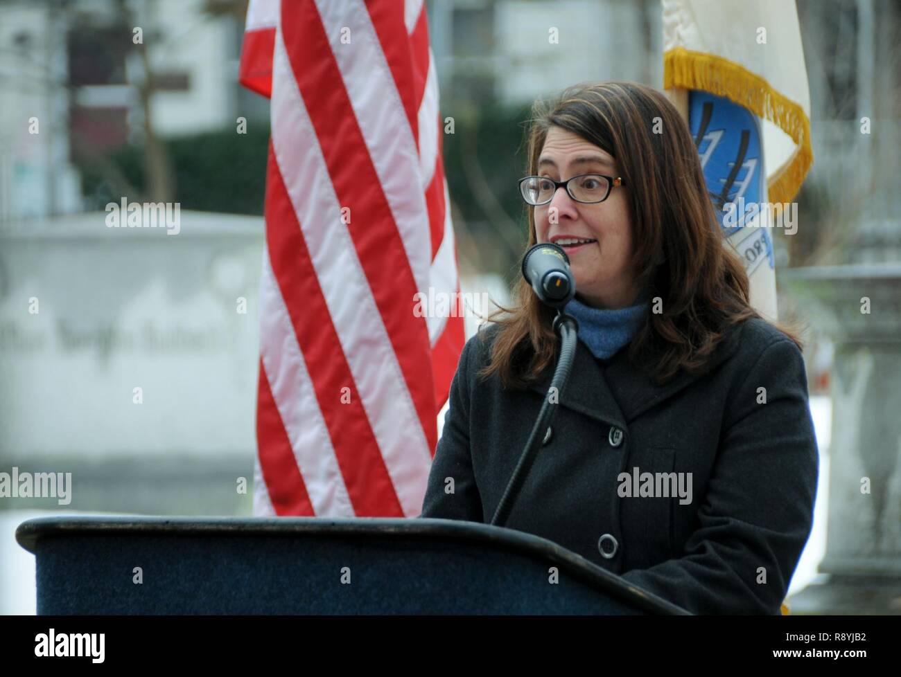 Princeton Mayor Liz Lempert delivers remarks during the Presidential ...